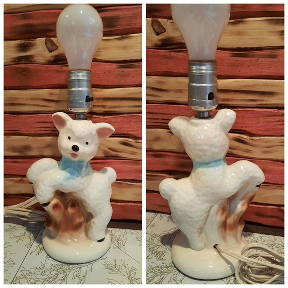Other | Vtg 5s Baby Lamb Lamp Ceramic Nursery | Poshmark